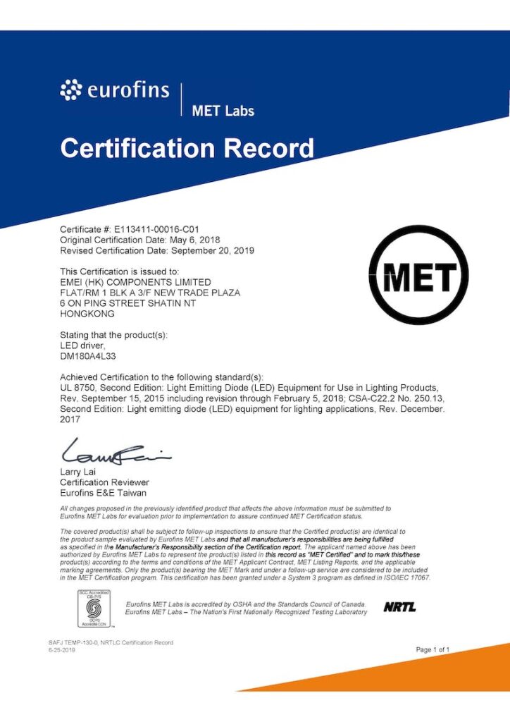 Certification – EMEI Group