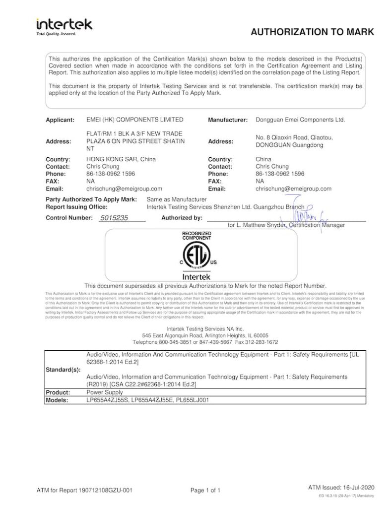 Certification – EMEI Group